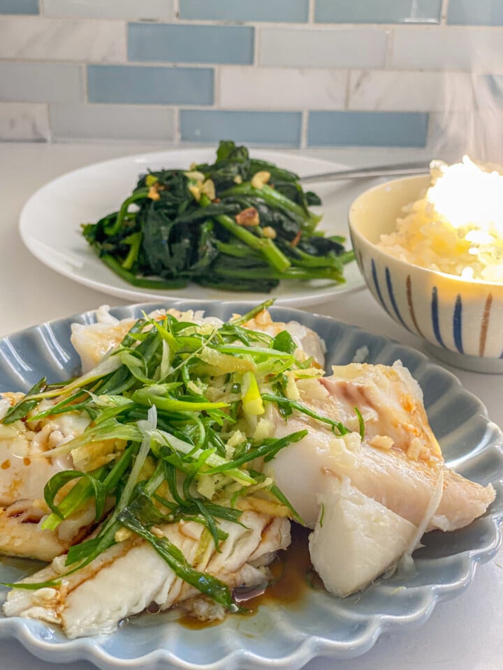 Easy Chinese Steamed Fish with Ginger and Spring Onion - Cook With Dana